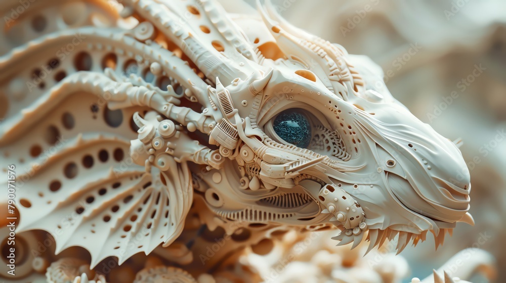 Craft a clay sculpture depicting the harmonious integration of ...