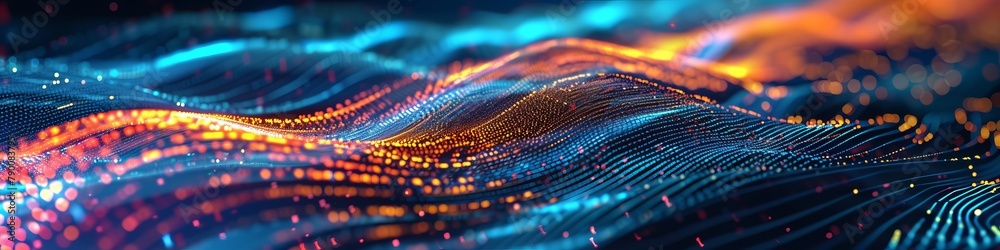 Big data analysis abstract background illustrating vibrant streams of ...