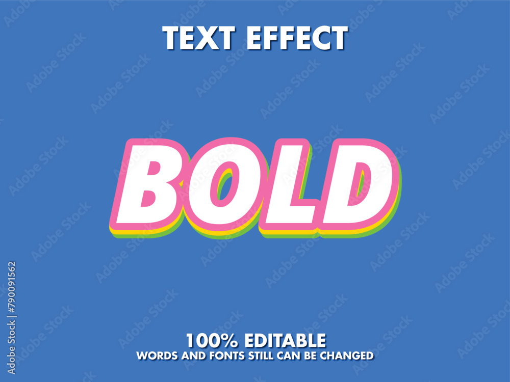 Bold vector cool text effect editable template, cold text, fun font ...