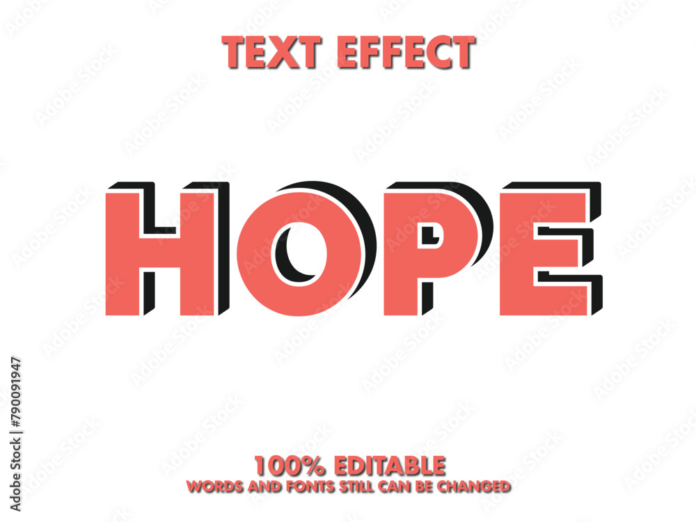 Hope vector cool text effect editable template, cold text, fun font ...