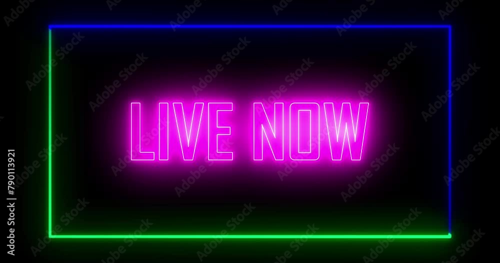 Overlay Live On Air Neon Glow Sign animation on Black Background ...
