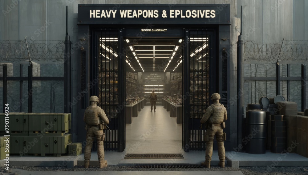 CYBERPUNK HEAVY WEAPONS DEPO - Variation 1 AI GENERATED IMAGES Stock ...