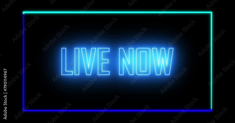 Overlay Live On Air Neon Glow Sign animation on Black Background ...