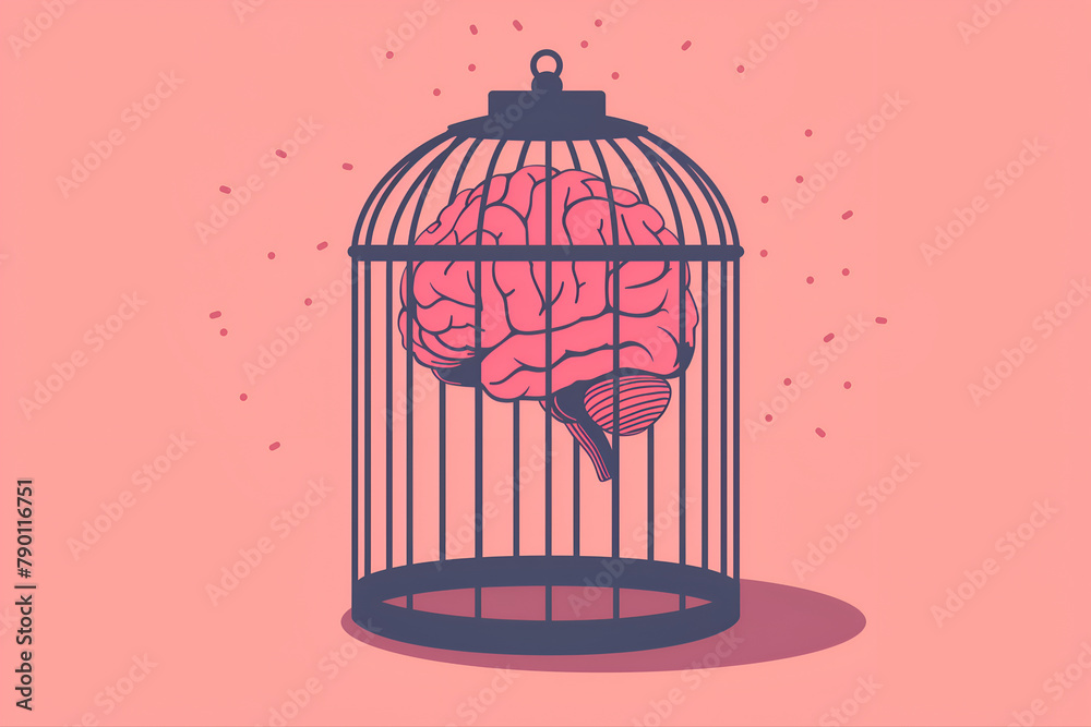 Brain inside a cage creative block asperger anxiety OCD depression ...