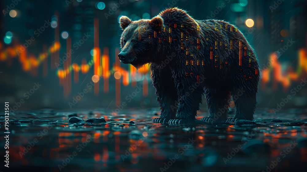 Candlestick stock graph chart bear concept for traders and investors ...