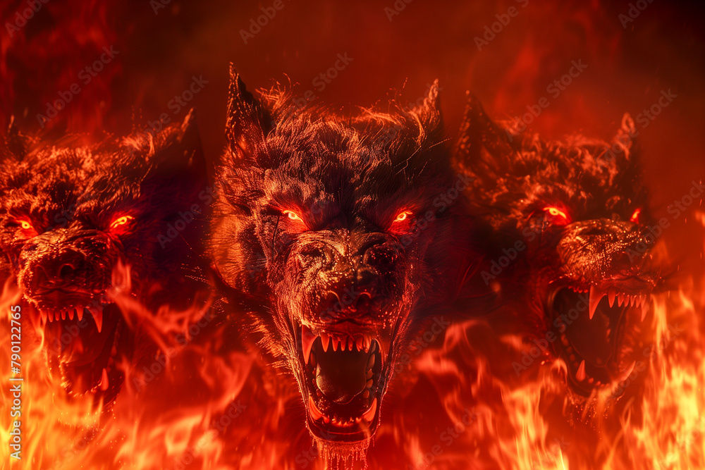 Cerberus the hound that guards the gates to the underworld and hell ...