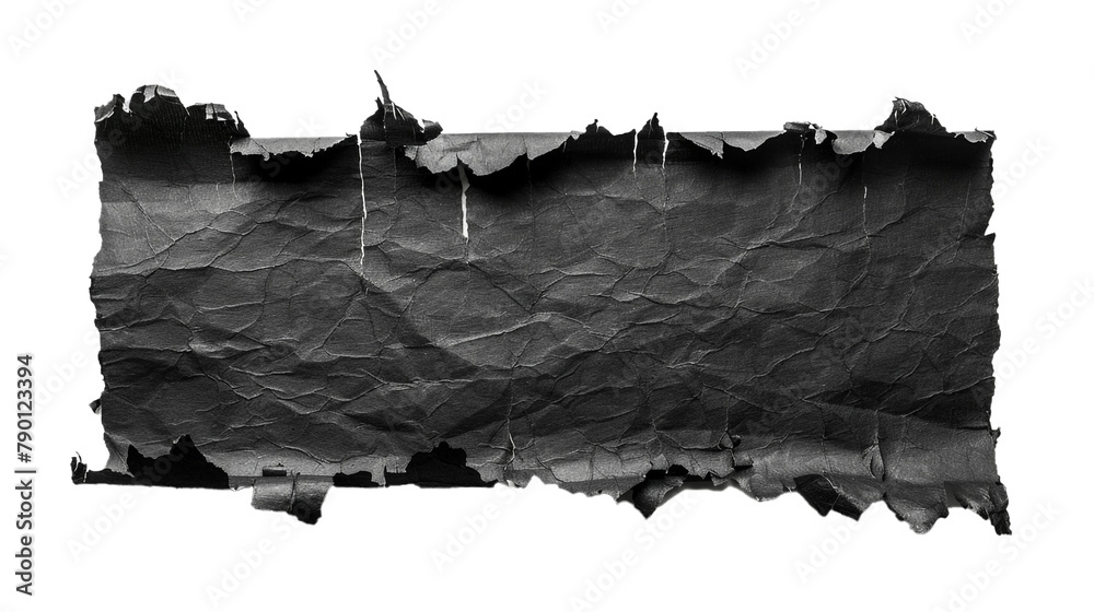 Black paper ripped messages torn on transparent background, PNG black ...
