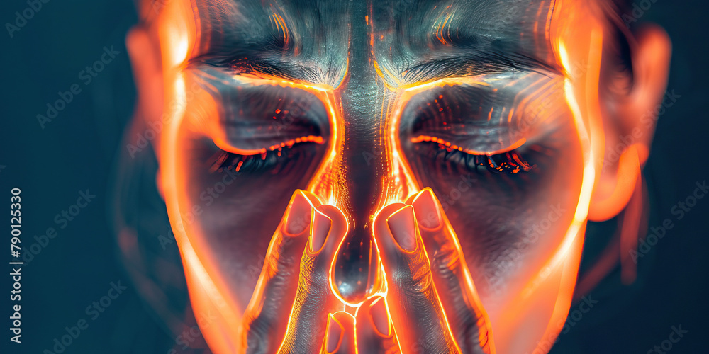 Sinusitis Strain: The Facial Pressure and Congestion - Picture a person ...