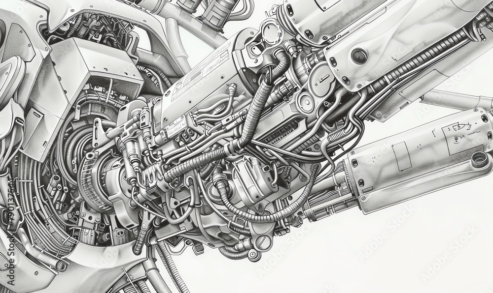 Illustrate the intricate mechanisms and wiring visible from the rear of ...