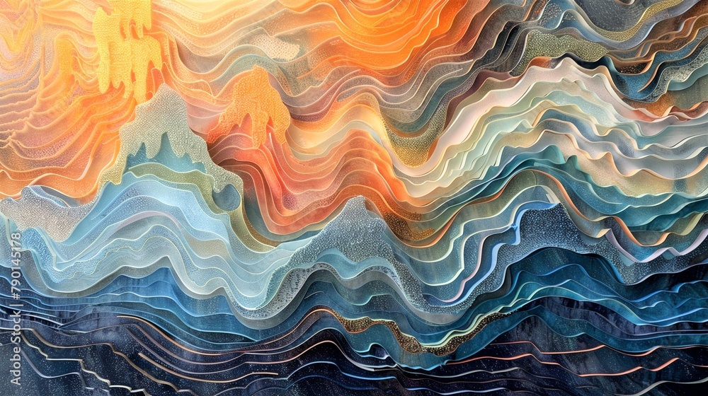 Ebb and Flow Depict a graph with lines ebbing and flowing like ocean ...