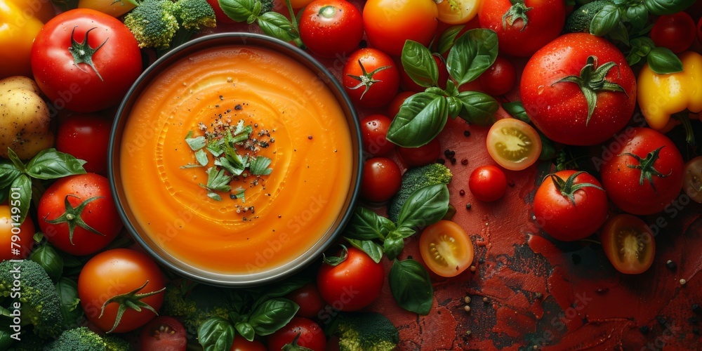 food. soup. a mug of soup. delicious food. the pattern. a beautiful ...