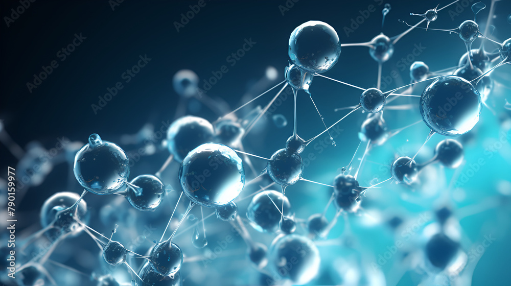 Science Background with Molecule or Atom Abstract Structure Hydrogen ...