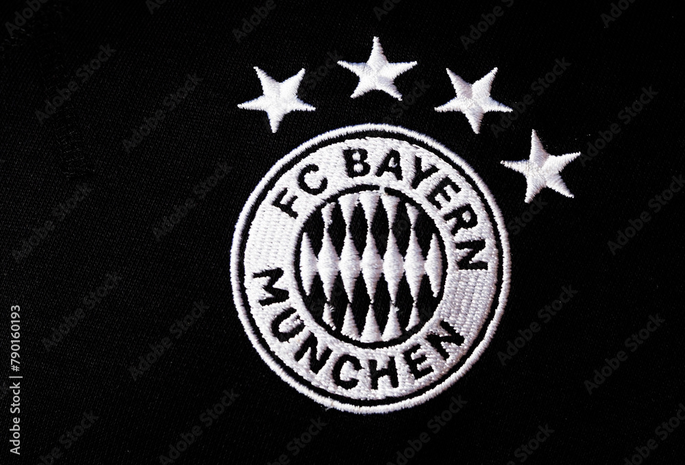 In this photo illustration, FC Bayern Munich logo seen displayed on a ...