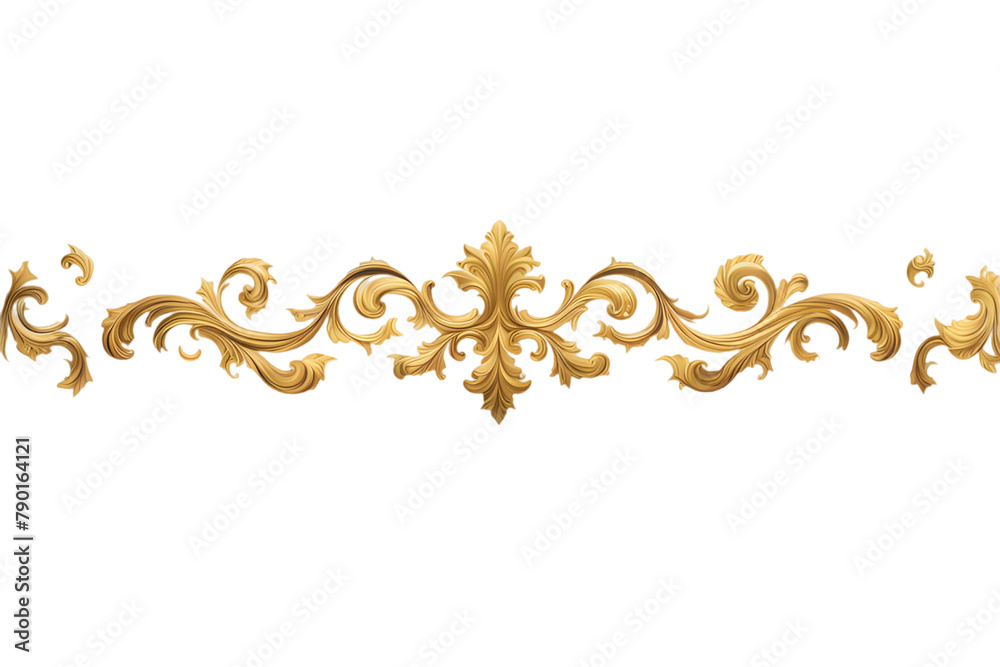 Rodapé dourado retrô, elemento clássico de ornamento, molduras retrô ...