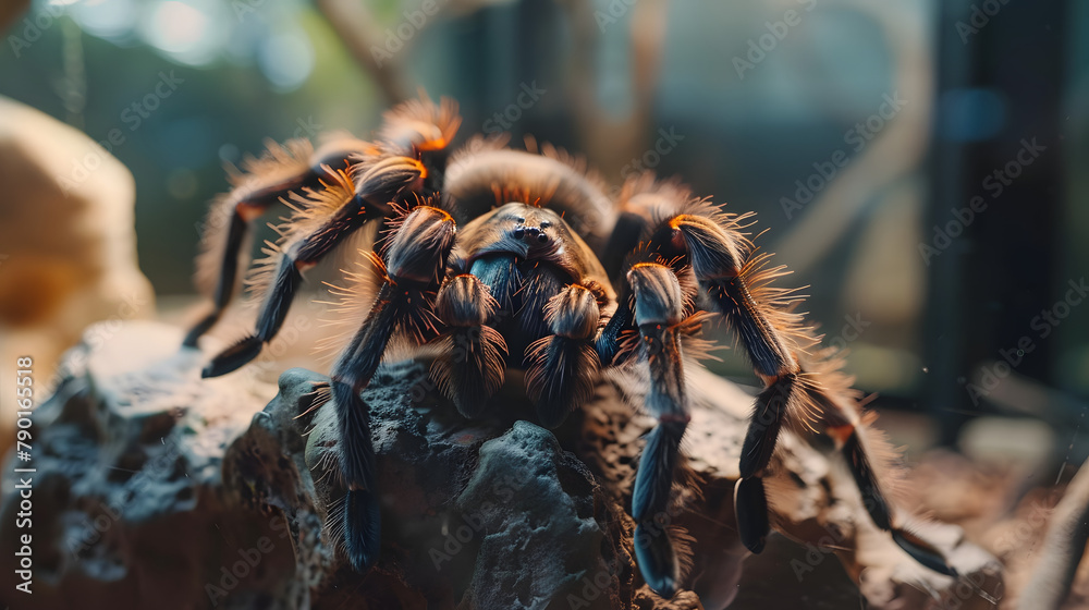 Close up of a captivating tarantula in an exotic pet store. its ...