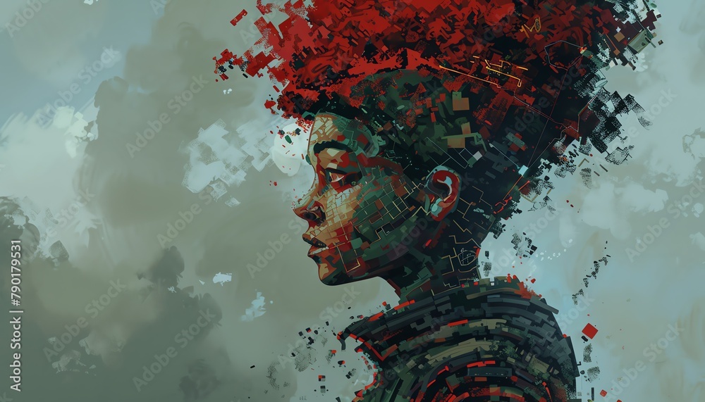 Craft a digital rendering using pixel art techniques to portray a ...