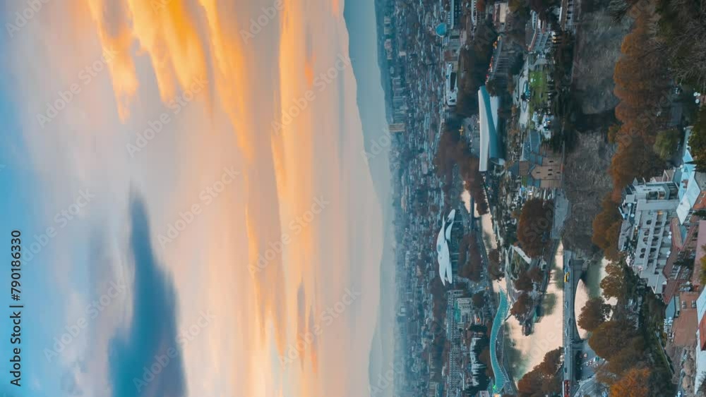 Vertical Footage. Tbilisi, Georgia. Tbilisi, Georgia. Aerial View ...