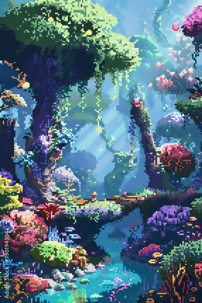 Craft a whimsical scene of a fantastical underwater world filled with ...