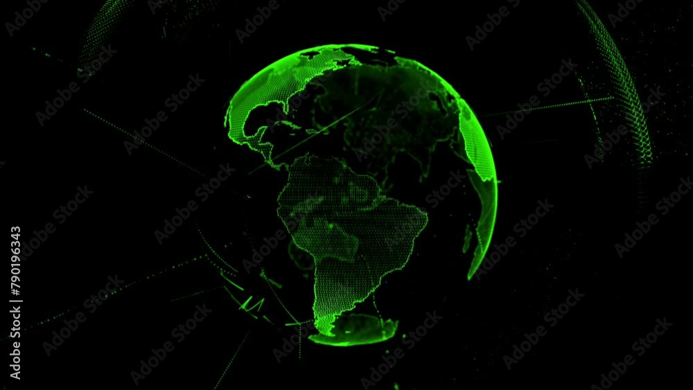 Global Network Connected animation of Global Business Network rotating ...