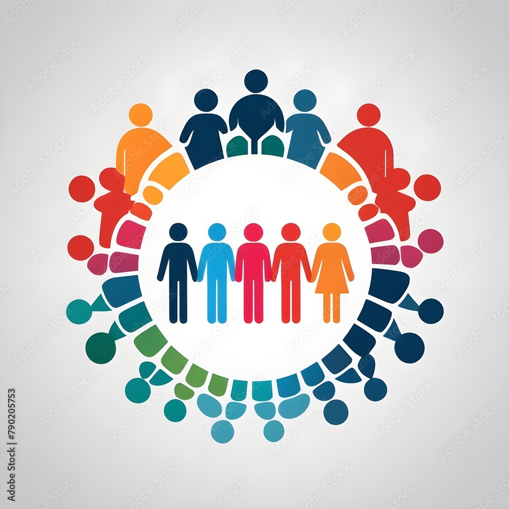 Inclusion and diversity culture equity icon. Group of persons with ...