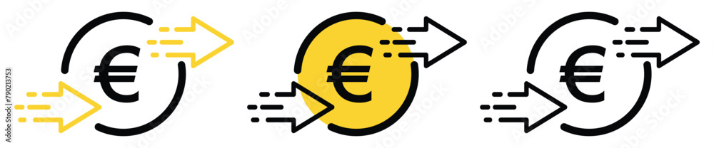 Money transfer icon. euro symbol design for mobile app, ui, web. vector ...