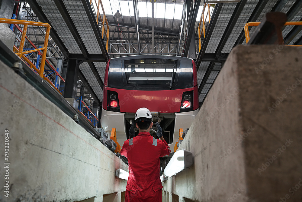 Electric Train Maintenance Training Center, male engineer employees ...