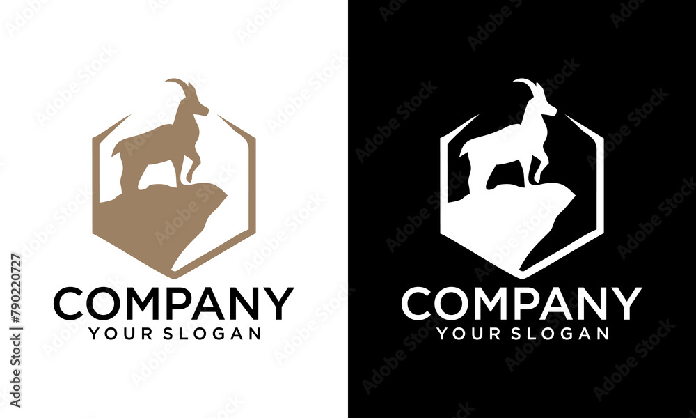 Goat logo vector design. Creative Goat Head logo design, modern company ...