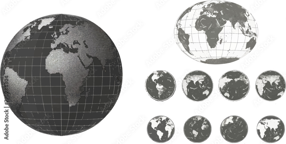 Map atlas, earth topography mapping silhouette Stock Vector | Adobe Stock