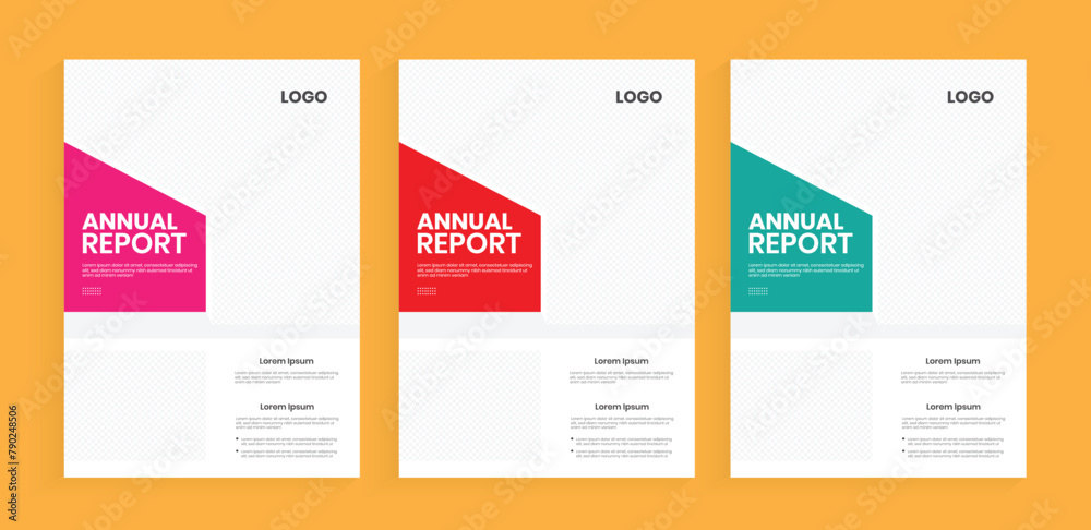 Annual report cover design. Company brochure cover layout, handout ...
