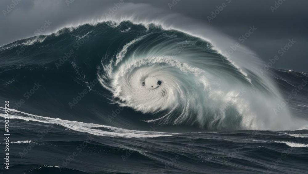 Whirlpool waves, swirling and churning with relentless energy, their ...