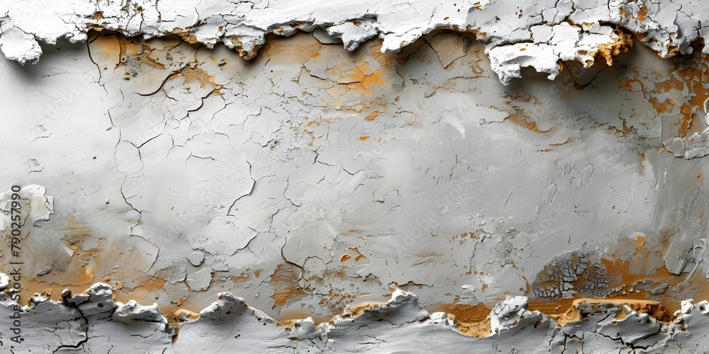 Aged White Paint Texture with Rusted Edges in an Industrial Setting ...