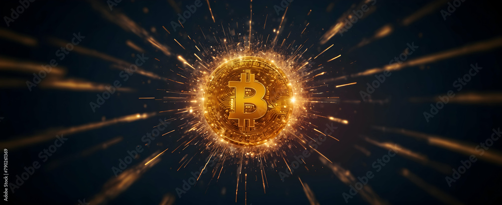 Abstract Blockchain Explosion: Bitcoin Halving's Explosive Potential ...