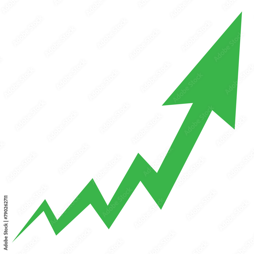 Growing business 3d green arrow on white. Profit arow Vector ...