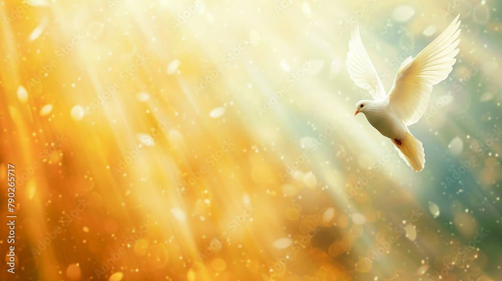 Background with a dove motif, symbolizing the Holy Spirit present ...