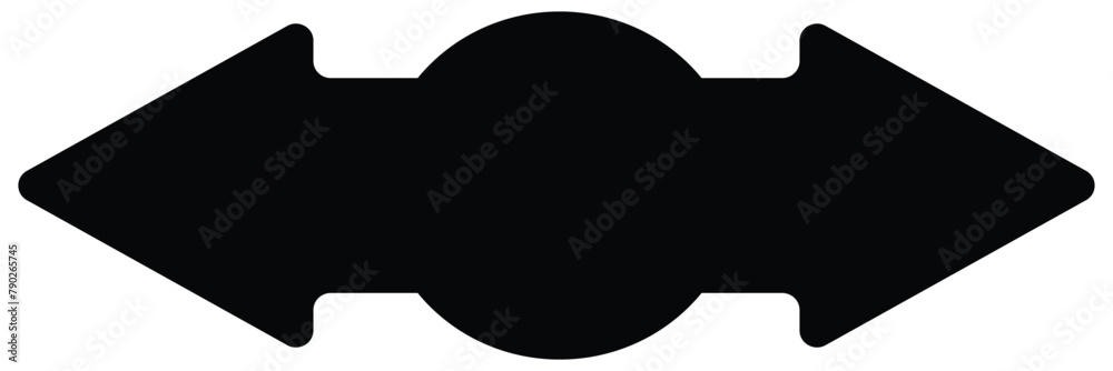 Rounded bullet point circle, double arrow icon, two-way black marker ...