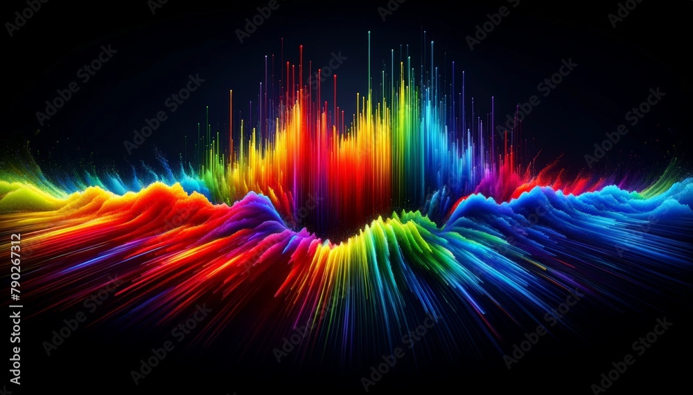 Exploring the Dynamic Interplay of Colorful Sound Waves. A captivating ...