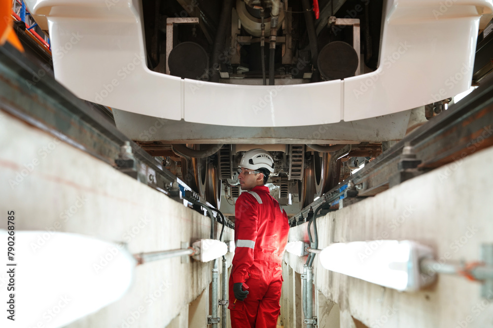Electric Train Maintenance Training Center, male engineer employees ...