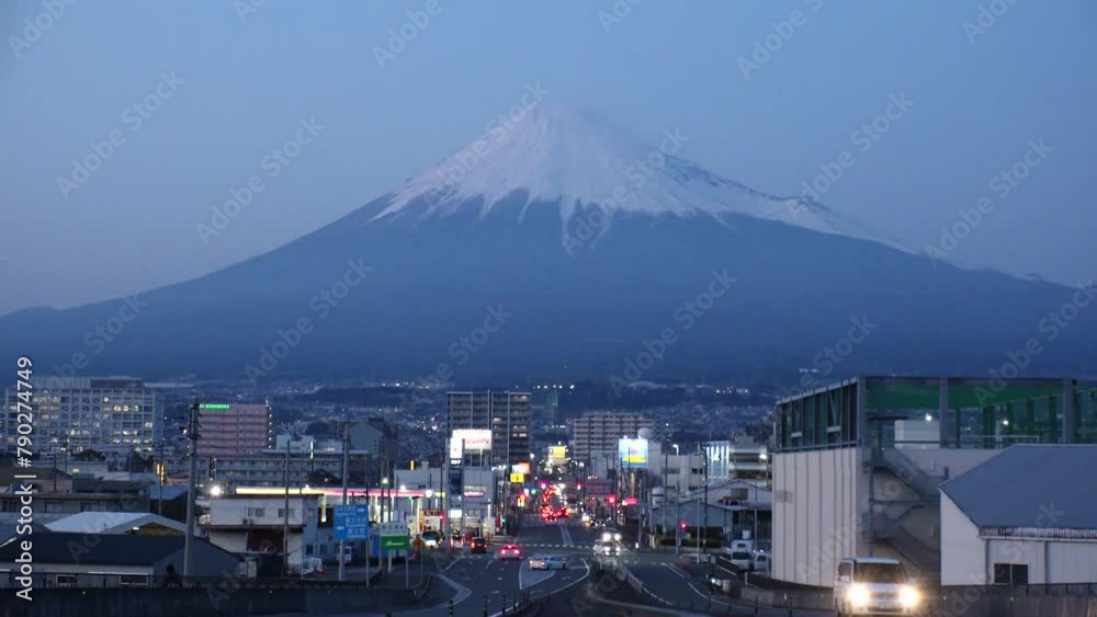 SHIZUOKA, JAPAN - MAR 2024 : View of MOUNT FUJI (FUJISAN) and cityscape ...