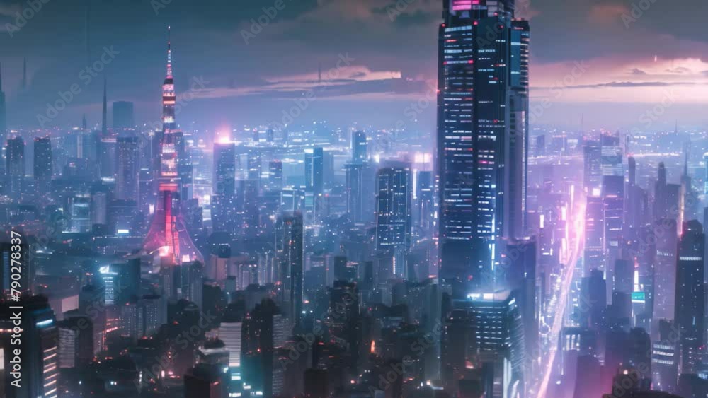 Vidéo Stock This photo captures the impressive cityscape featuring a ...