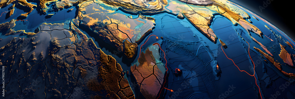 Detailed Visual Representation of Earth's Plate Tectonics and ...