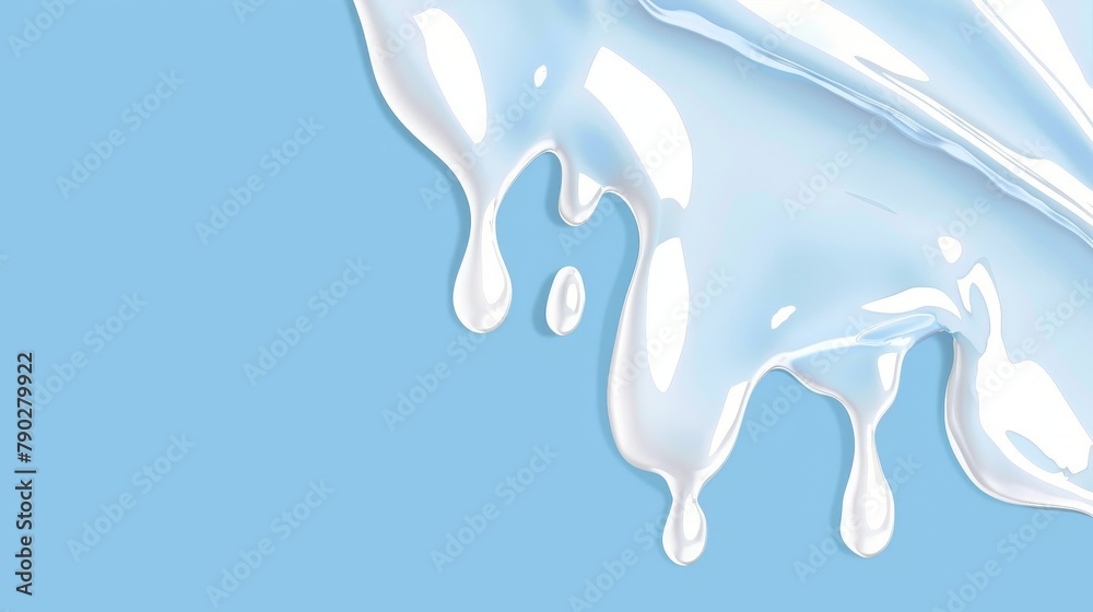 A clear liquid cosmetic gel texture. It is dripping with collagen ...