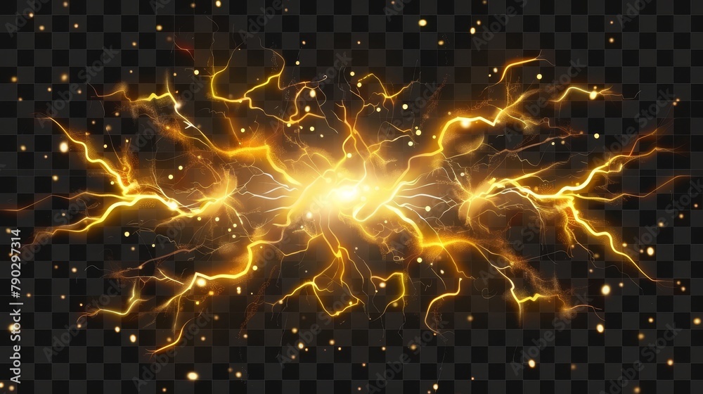 Electric discharge, lightning strike, impact spot or magical energy ...