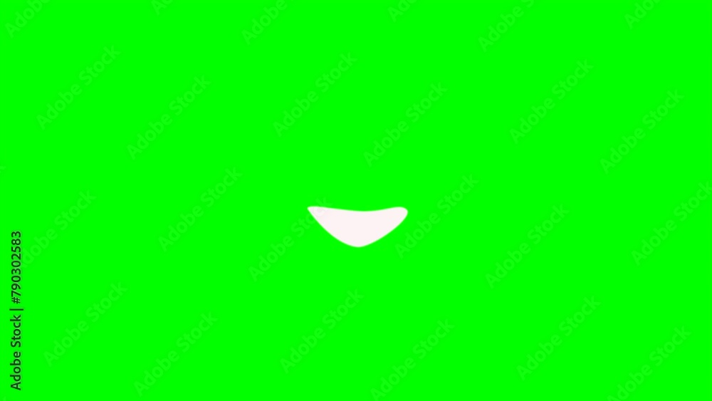 Vidéo Stock Cartoon talking simply mouth or funny face for side green ...