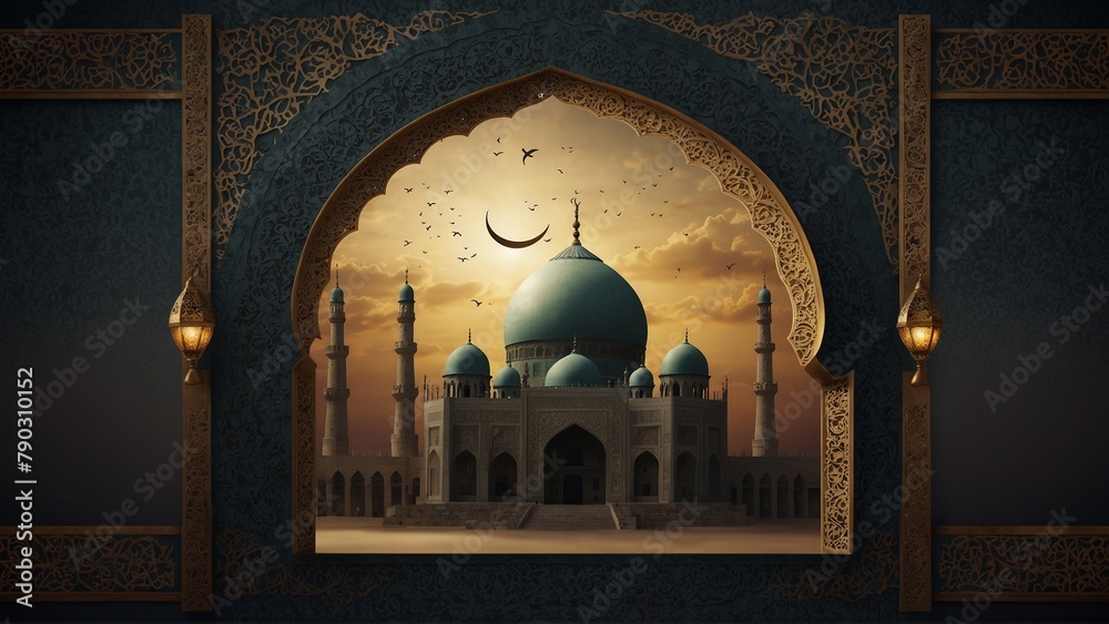 Eid ul Azha background image, Islamic background, Mosque, Masjid, Art ...