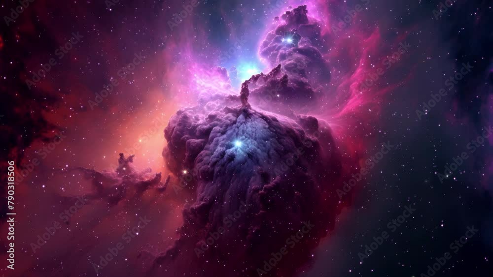Flying In Orion space Nebula 4K is motion footage for scientific films ...