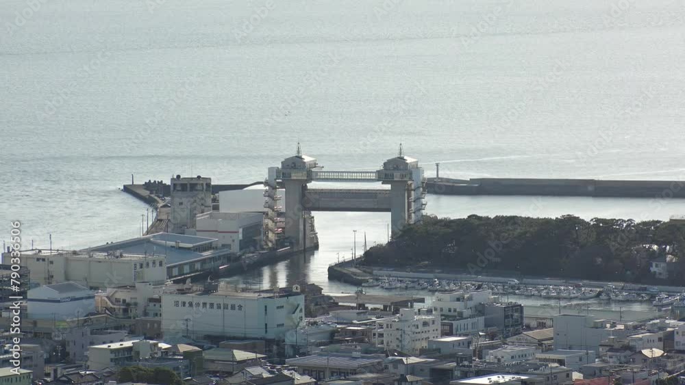 NUMAZU, SHIZUOKA, JAPAN - MARCH 2024 : View of VIEW UO flood gate at ...
