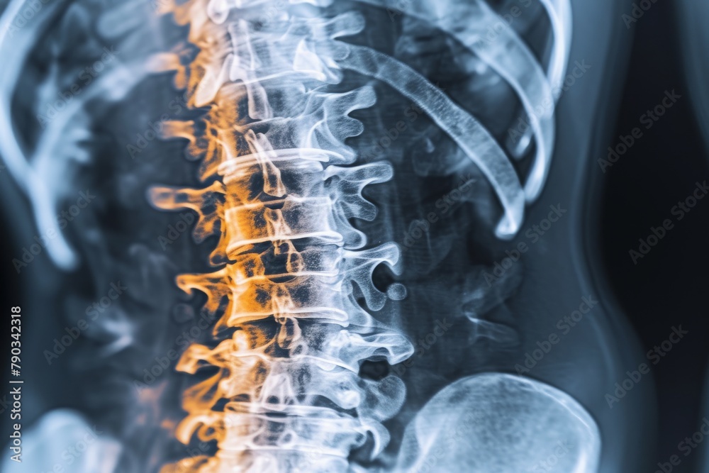 This x-ray image shows the detailed structure of the skeletons back ...