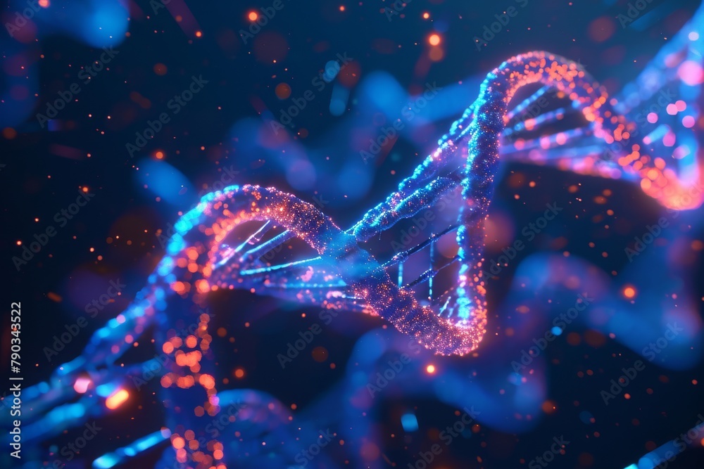 This photo shows the intricate structure of a human cell, with blue and ...