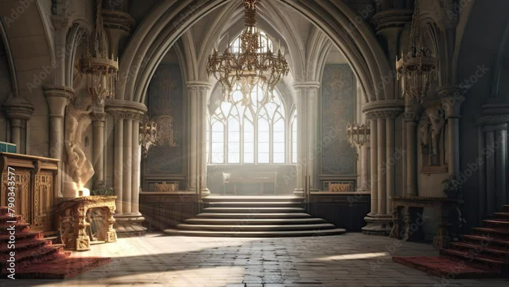 Castle inside 3d rendering Background Animation. Castle inside 3d view ...