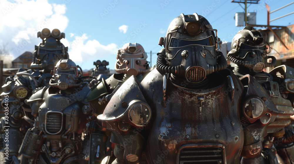 generative image of fallout power Mech Armor Stock Photo | Adobe Stock